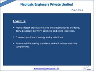 Dairy automation,Dairy Equipment Manufacturer pune India | Neologic | PPT