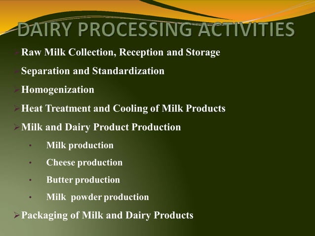 Sensory evolution of dairy products In dairy | PPT