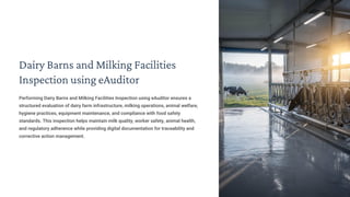 Dairy Barns and Milking Facilities Inspection with eAuditor Audits ...