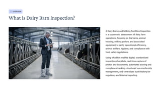 Dairy Barns and Milking Facilities Inspection with eAuditor Audits ...