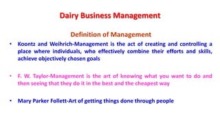 Dairy business management | PPTX