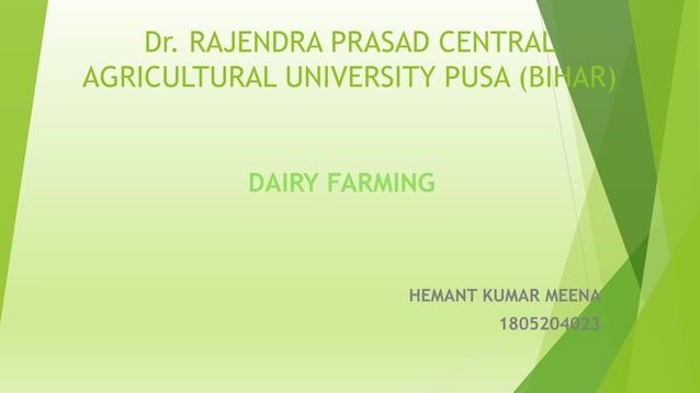 Dairy farming PPT (Hemant Meena) | PPT