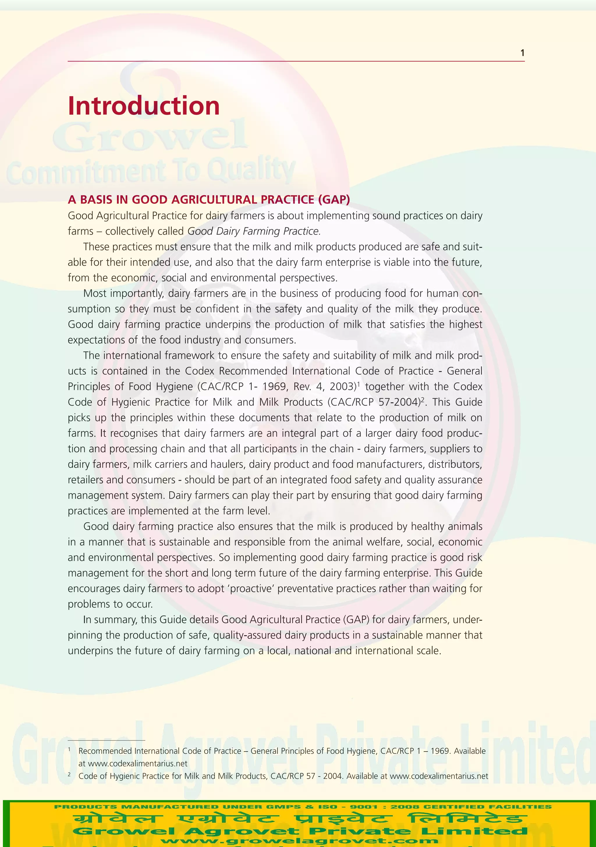 Dairy Farming Practice Guide | PDF