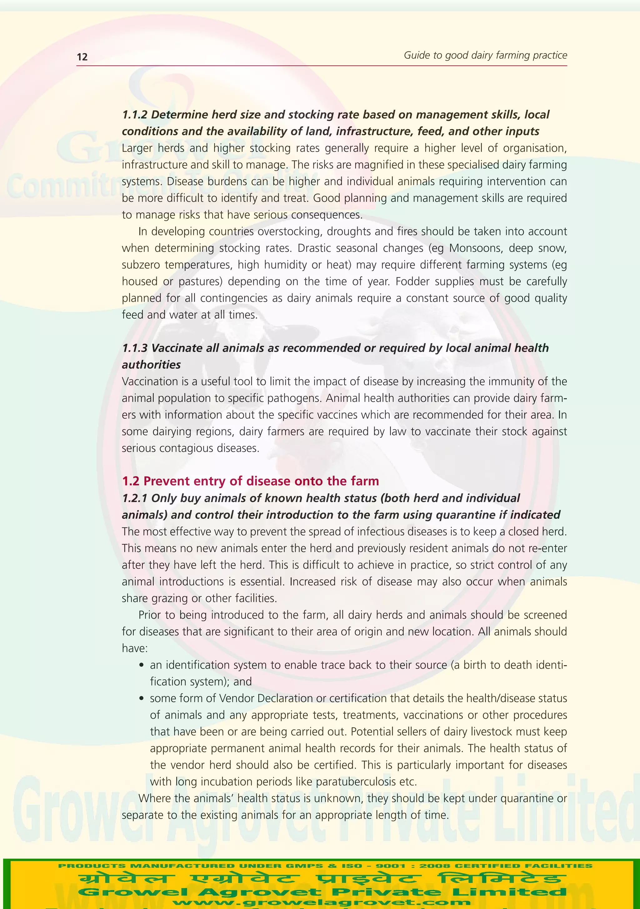 Dairy Farming Practice Guide | PDF