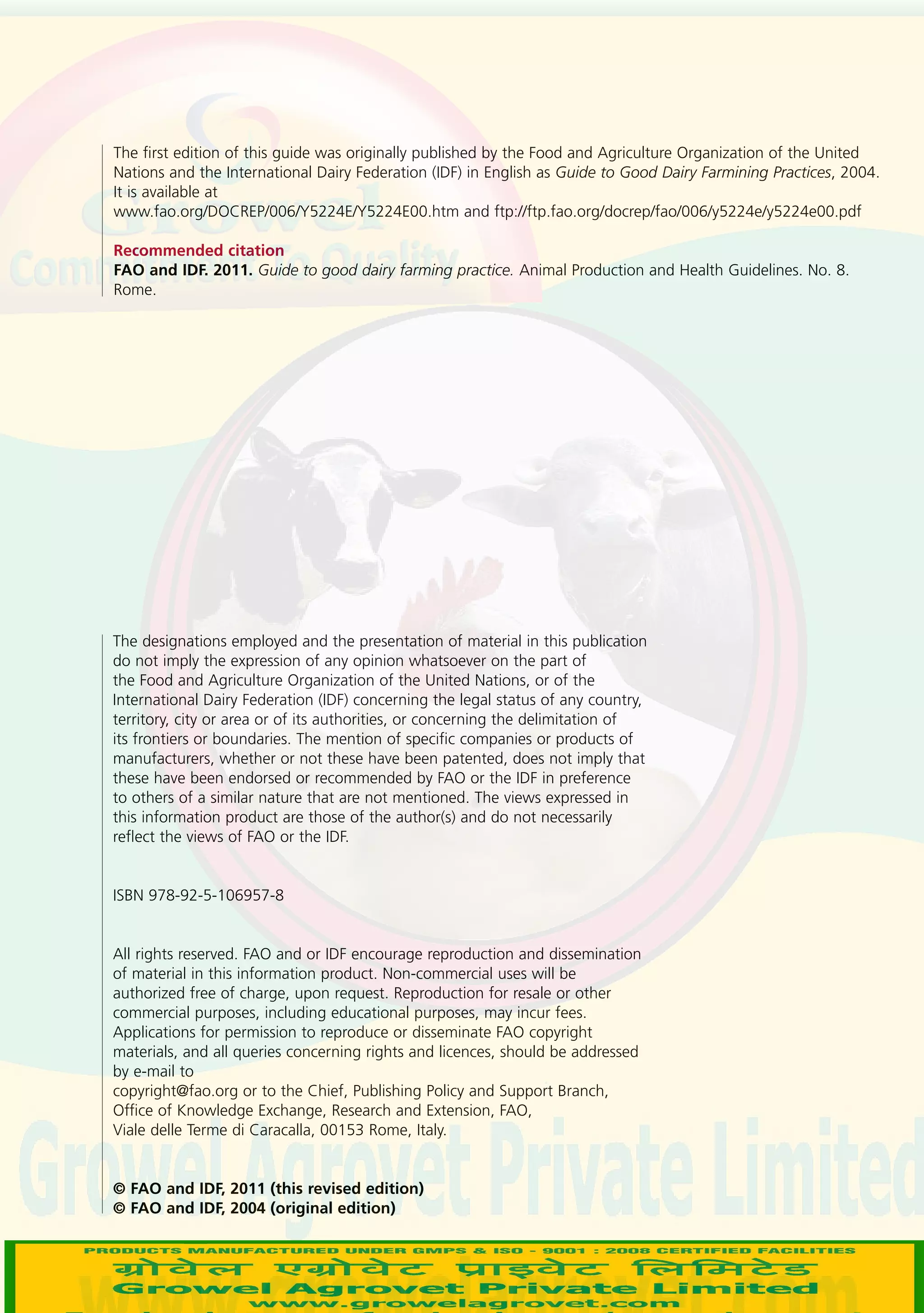 Dairy Farming Practice Guide | PDF