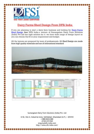 Indian Dairy Farm Shed Design