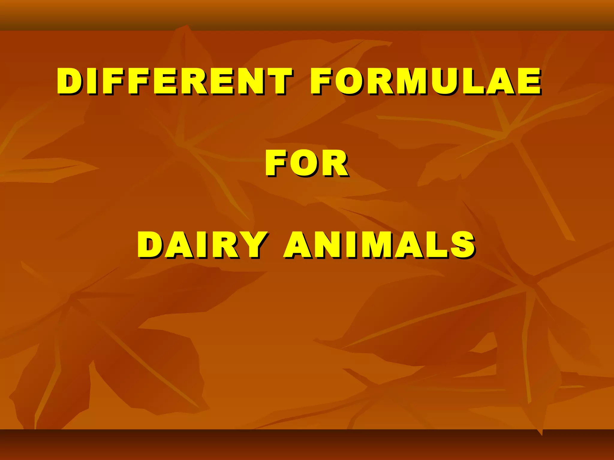 Dairy Feeding Management | PPT
