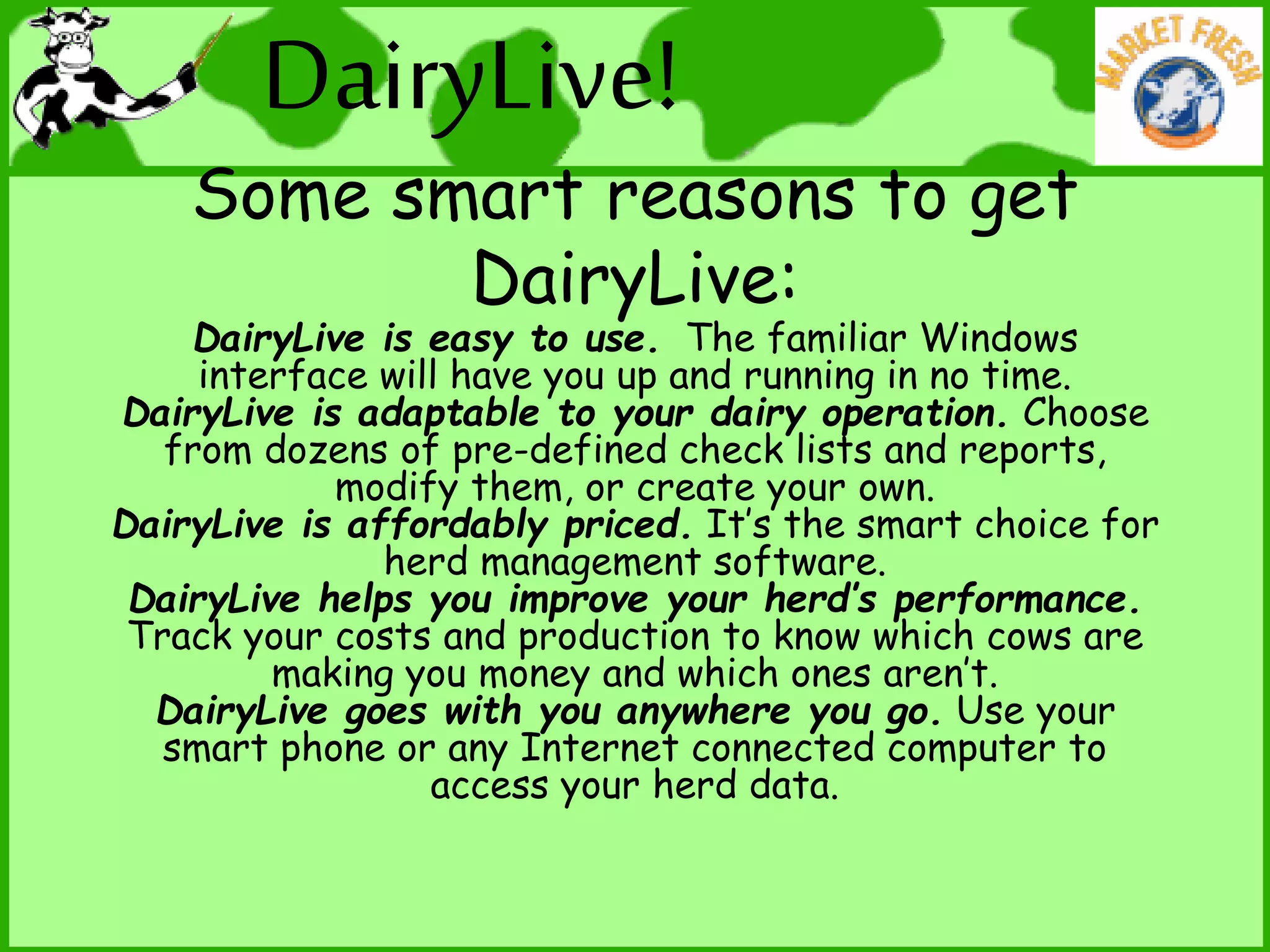 Dairylive presentation dairy farm management software | PDF
