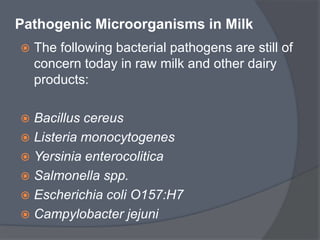Study of Microorganism in Milk(Dairy microbiology) | PPTX