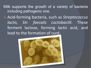 Study of Microorganism in Milk(Dairy microbiology) | PPTX