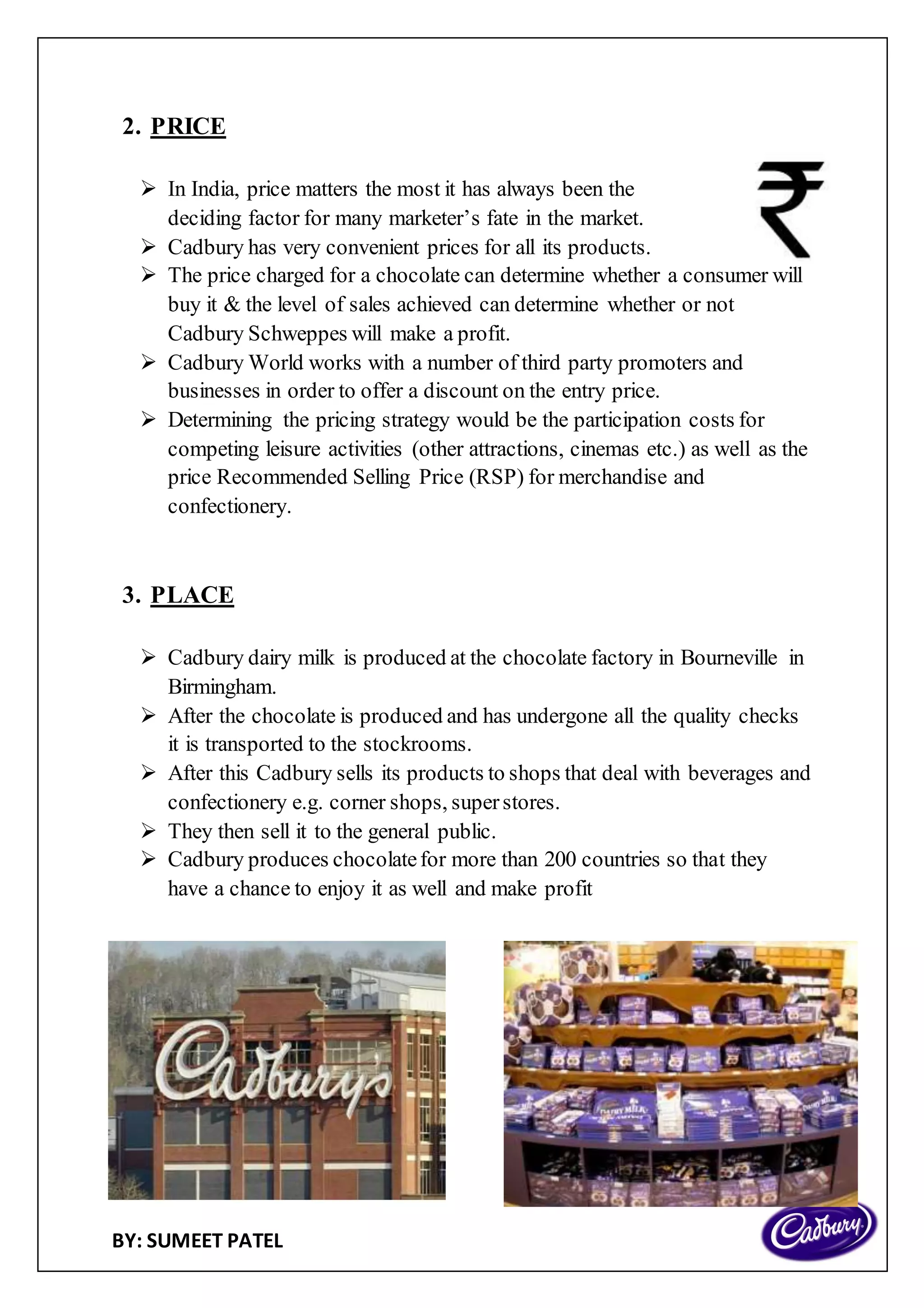 4 P's of cadbury company | DOCX