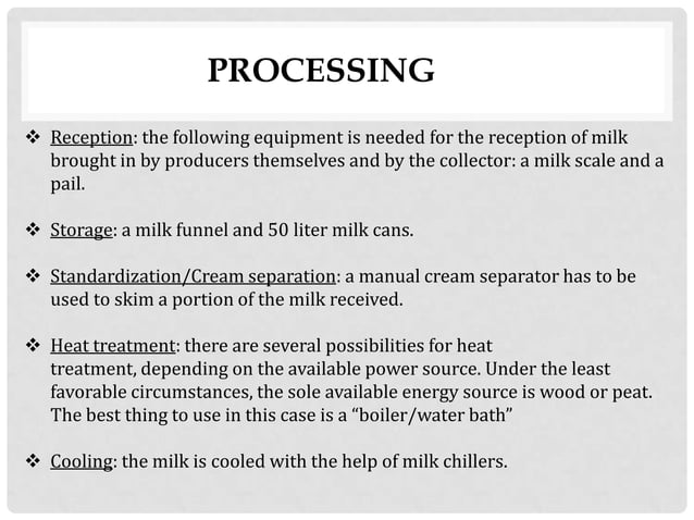 Dairy, milk processing plant, automated dairy plant | PPTX ...
