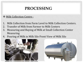 Dairy, milk processing plant, automated dairy plant | PPTX