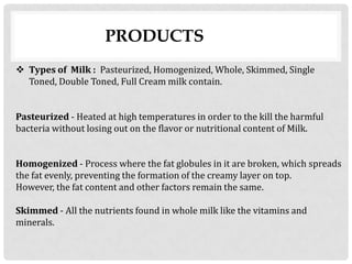 Dairy, milk processing plant, automated dairy plant | PPTX