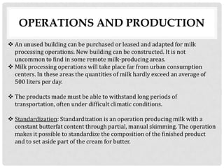 Dairy, milk processing plant, automated dairy plant | PPTX