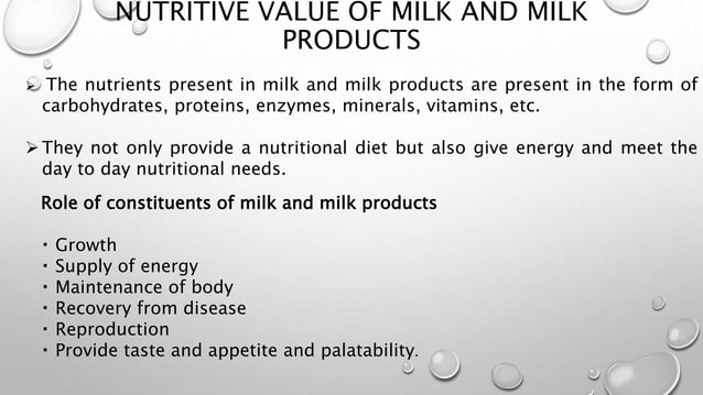 composition of milk and its nutritive value | PPTX | Chemistry | Science