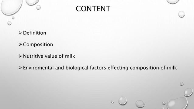 composition of milk and its nutritive value | PPTX | Chemistry | Science