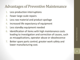 Dairy palnt maintenence | PPTX