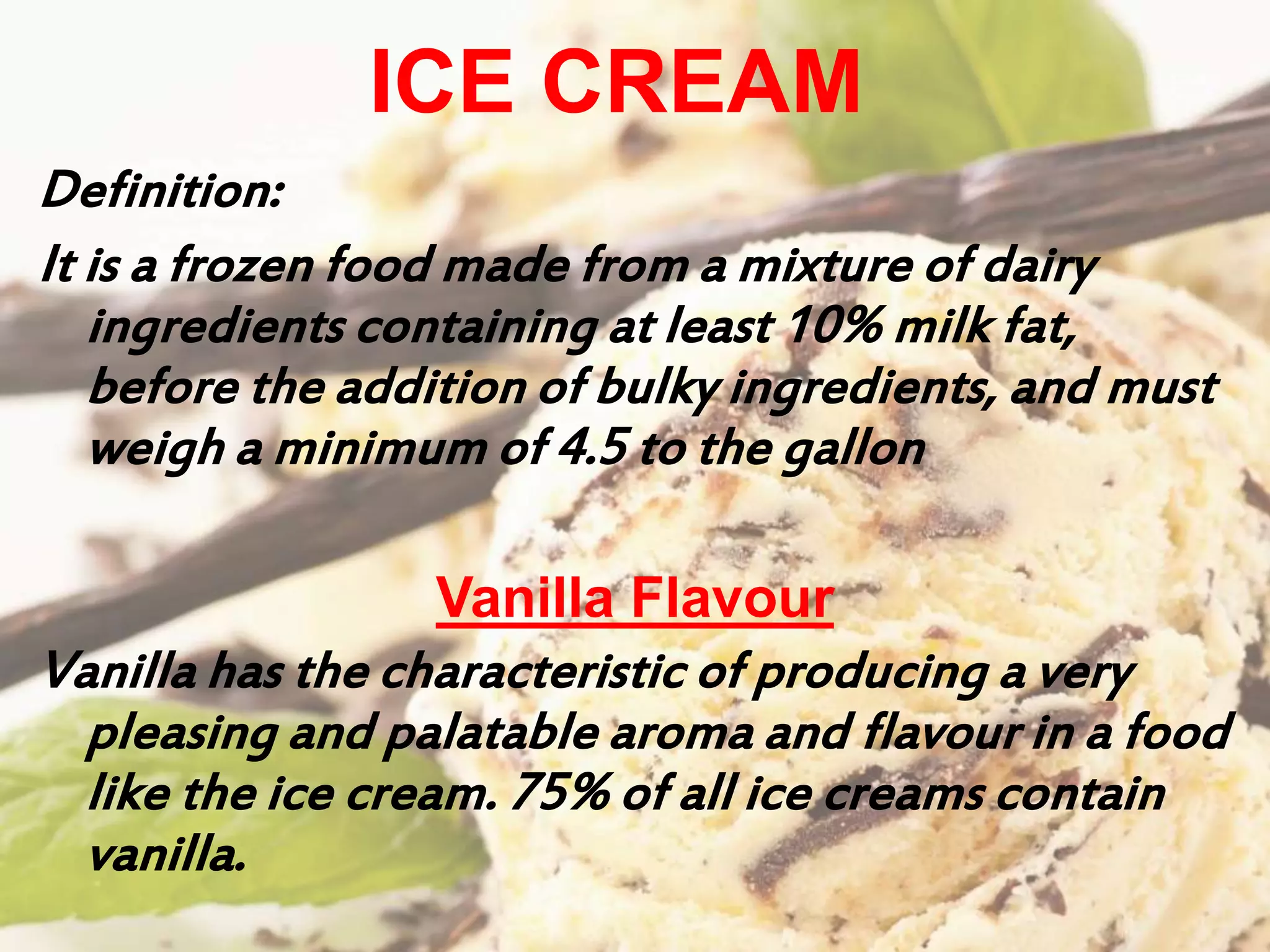 BENCHMARKING OF VANILLA ICE CREAMS | PPTX