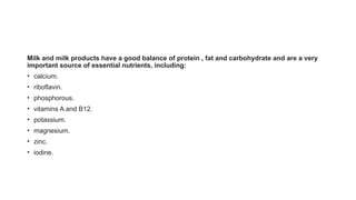 Milk and Milk Derived Products (Health Implications) | PPTX