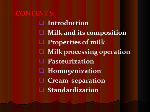 MILK PROCESSING | PPT | Chemistry | Science