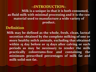 MILK PROCESSING | PPT