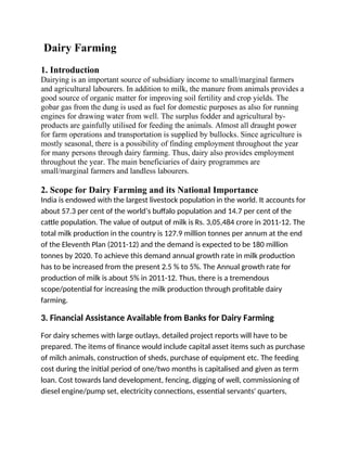Dairy project | PDF