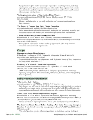 Dairy Resource List: Organic and Pasture-Based | PDF