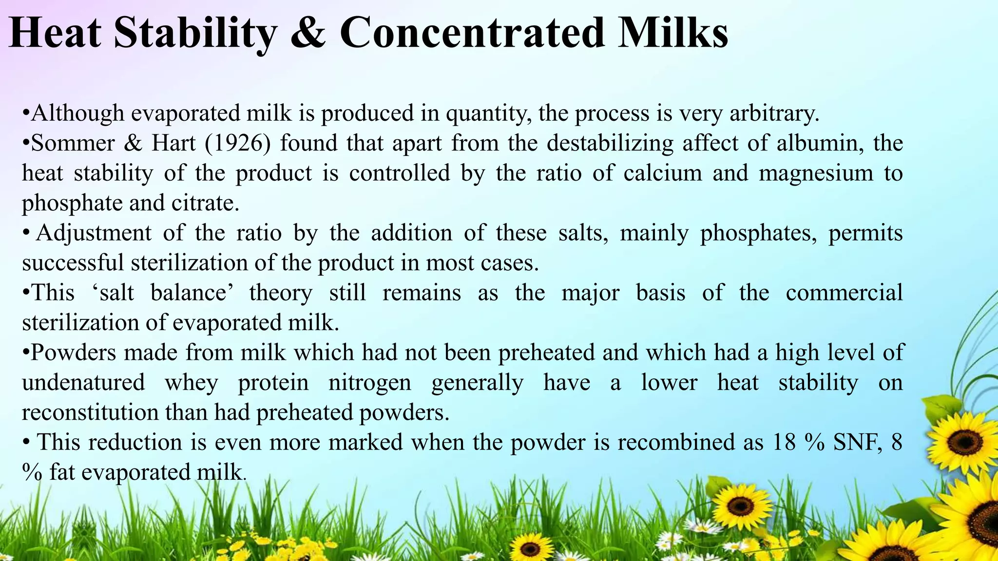 Salt Balance and Heat Stability of Concentrated and Dried Milk | PPTX