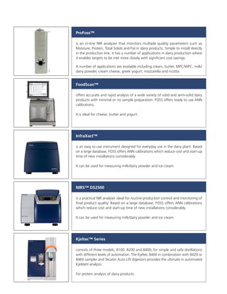 FOSS Dairy Analysis Solutions | PDF