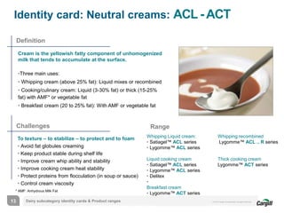 Dairy subcategory identity cards and product ranges - Europe ...