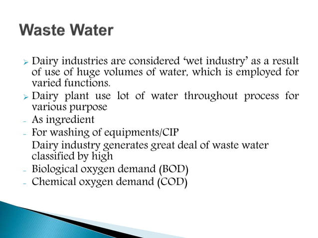 Dairy waste management | PPT | Chemistry | Science