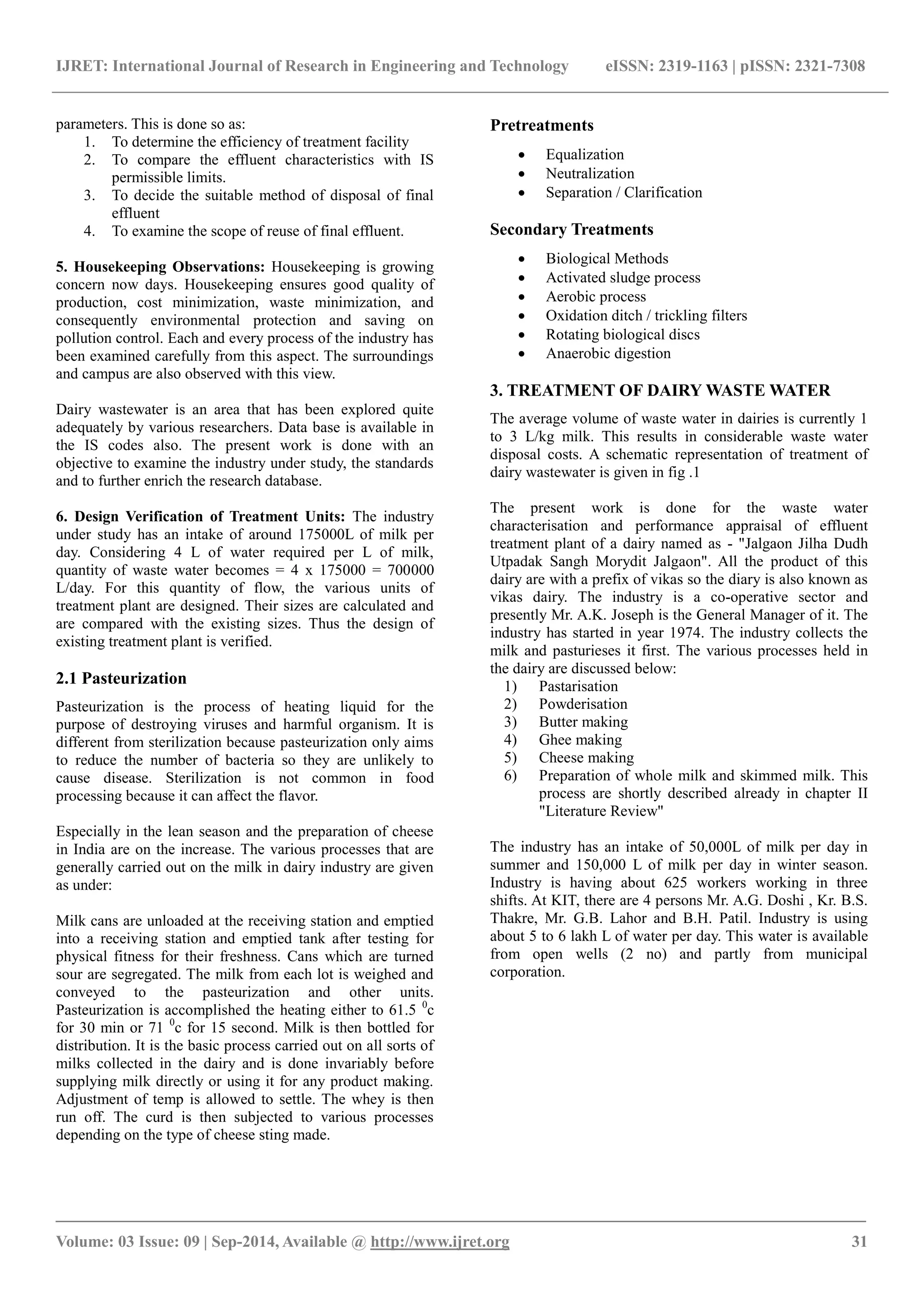 Dairy wastewater a case study | PDF