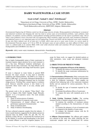 Dairy wastewater a case study | PDF