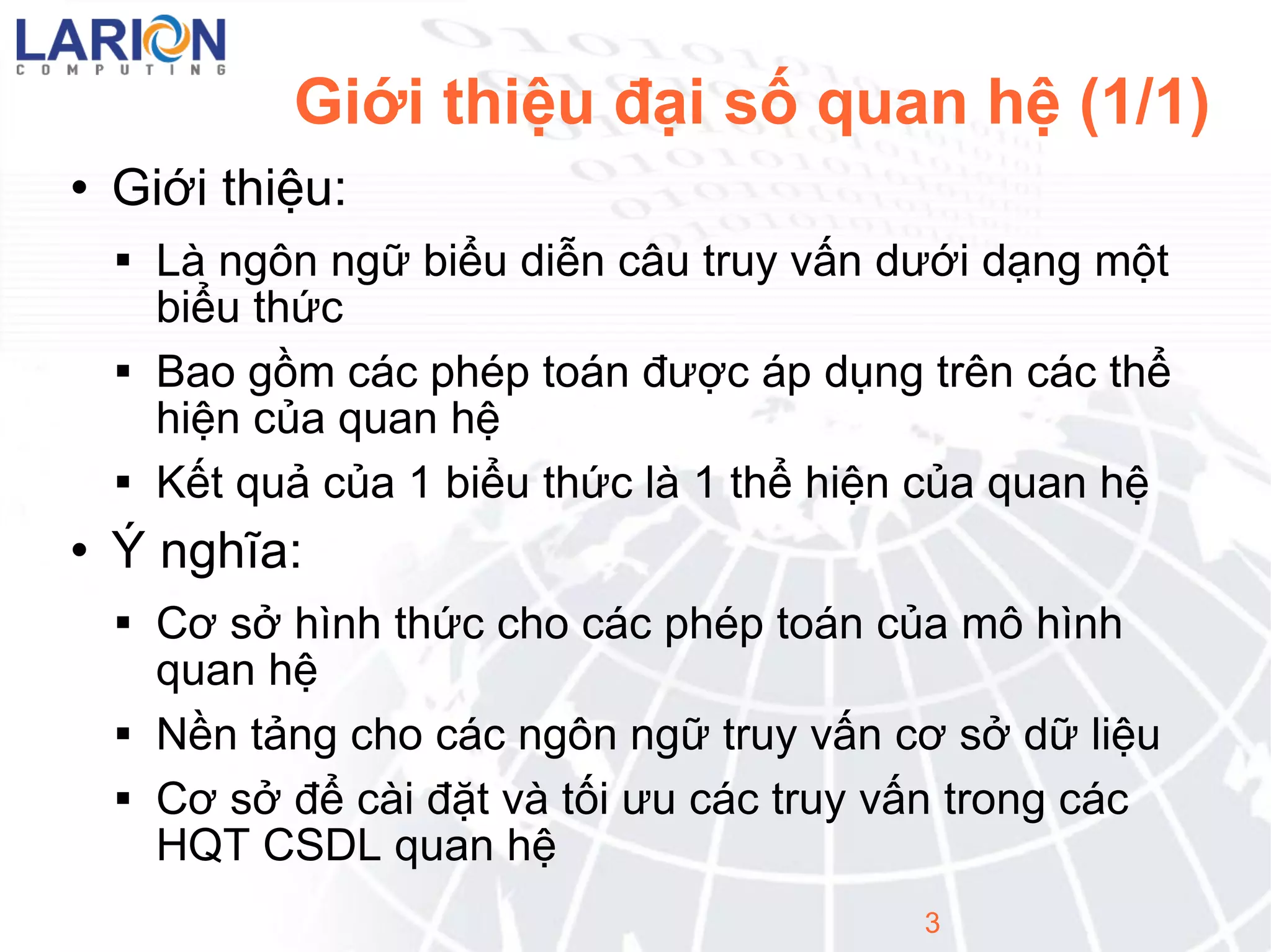 Dai so quan he | PPT