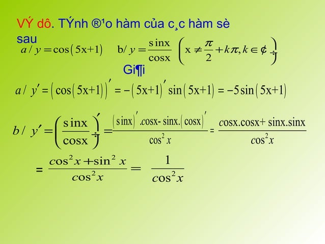 Dai so va_giai_tich_11_c5_b3_dao_ham_cua_ham_so_luong_giac_tiet_1_v2 | PPT