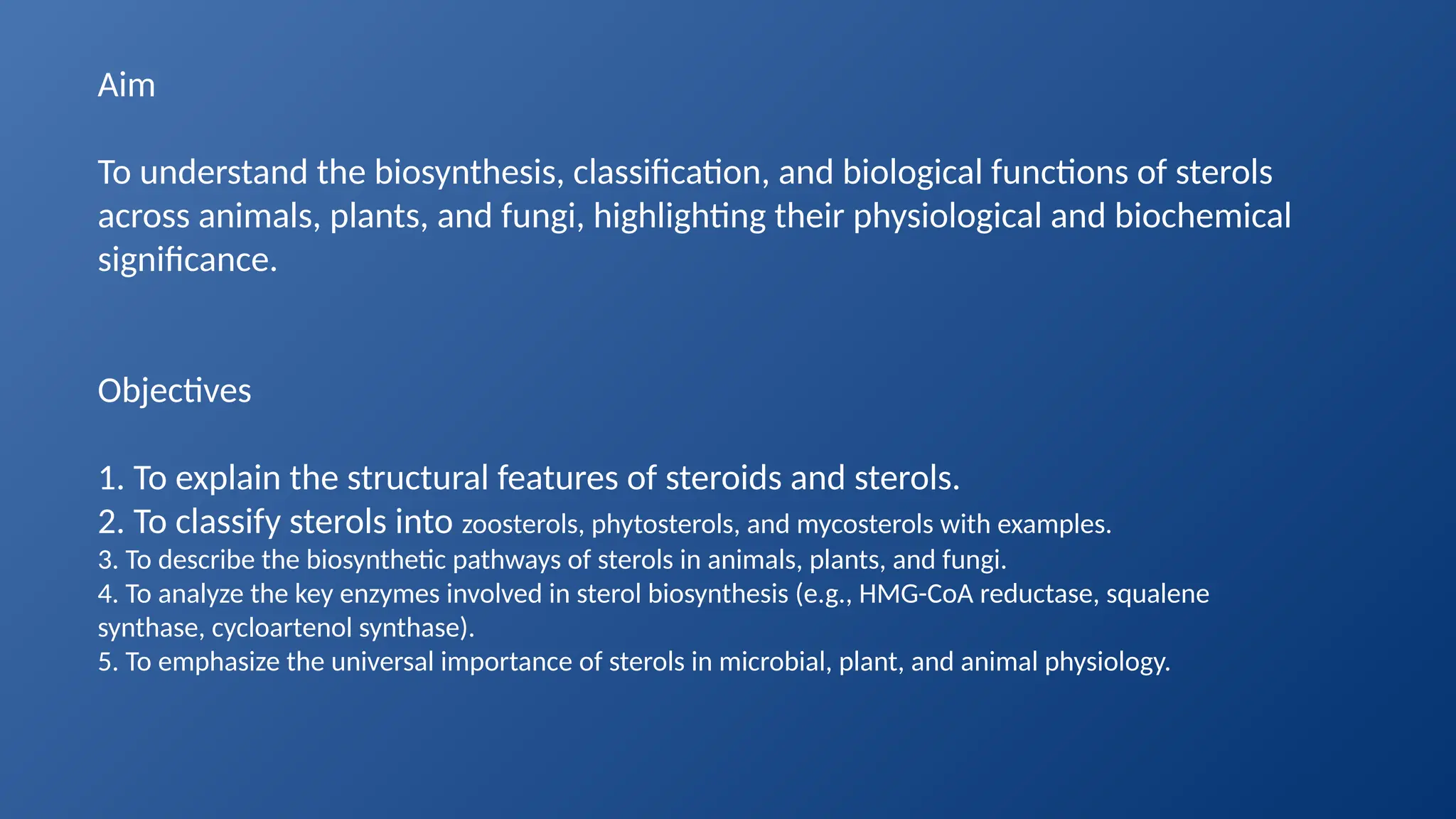 Sterol Biosynthesis Introduction, types , structure and synthesis | PPTX