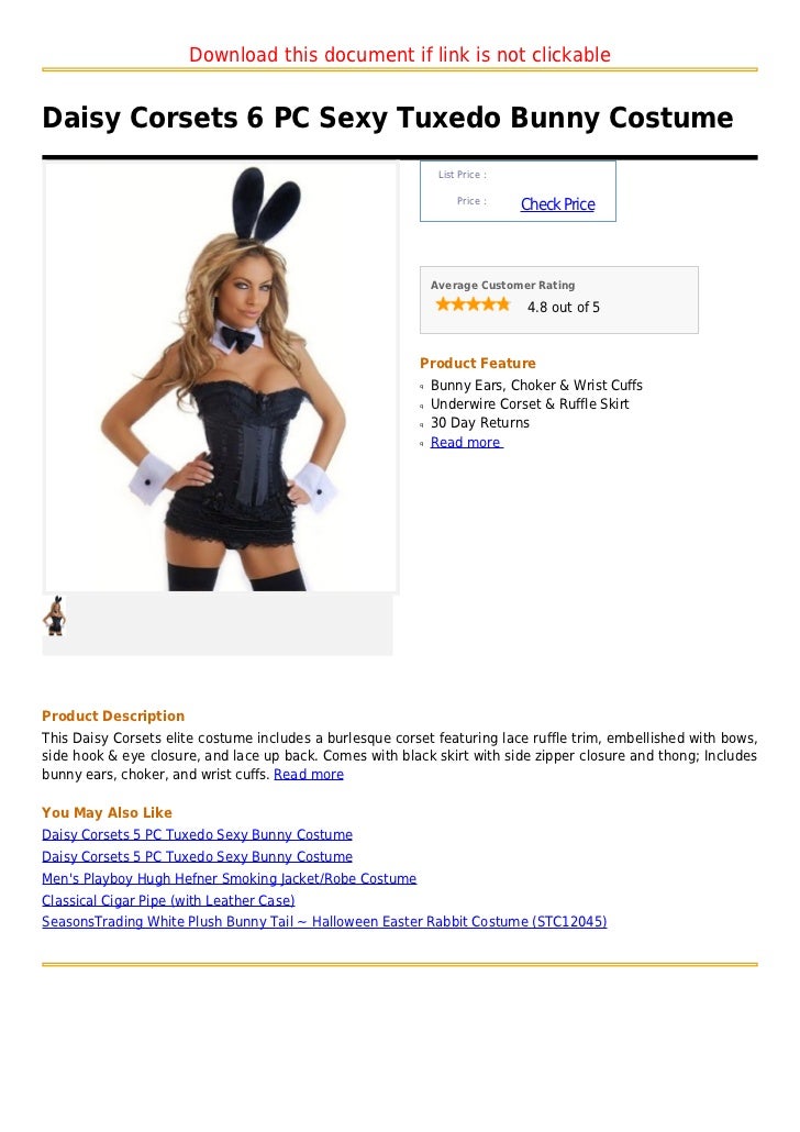 Daisy Corsets 6 Pc Sexy Tuxedo Bunny Costume