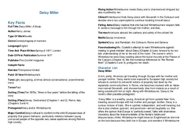 Daisy Miller Study Note- Henry James pdf | DOCX