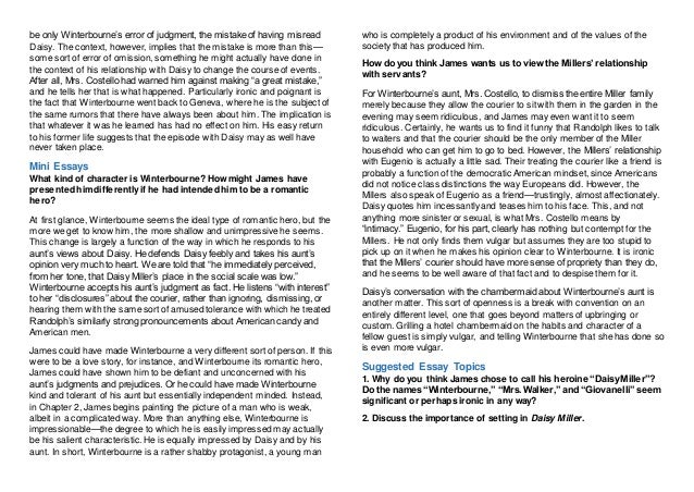 Daisy Miller Study Note- Henry James pdf | DOCX