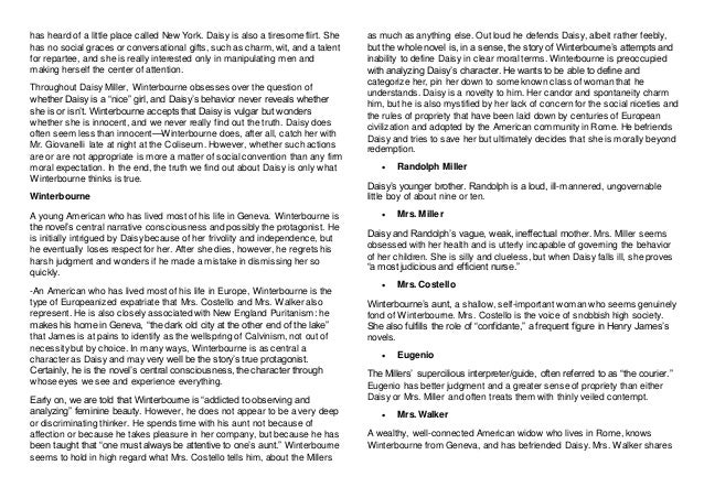 Daisy Miller Study Note- Henry James pdf | DOCX