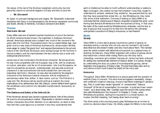 Daisy Miller Study Note- Henry James pdf | DOCX
