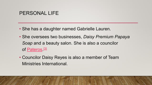 Daisy Reyes Biography, Early life, Career, Filmography.pptx