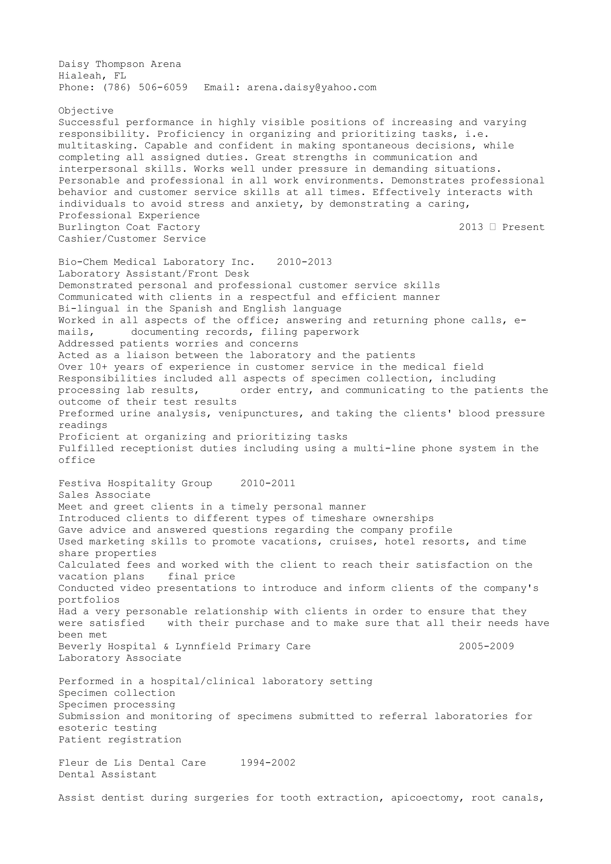 Daisy thompson arenaresume1[2] (1) (3) | TXT