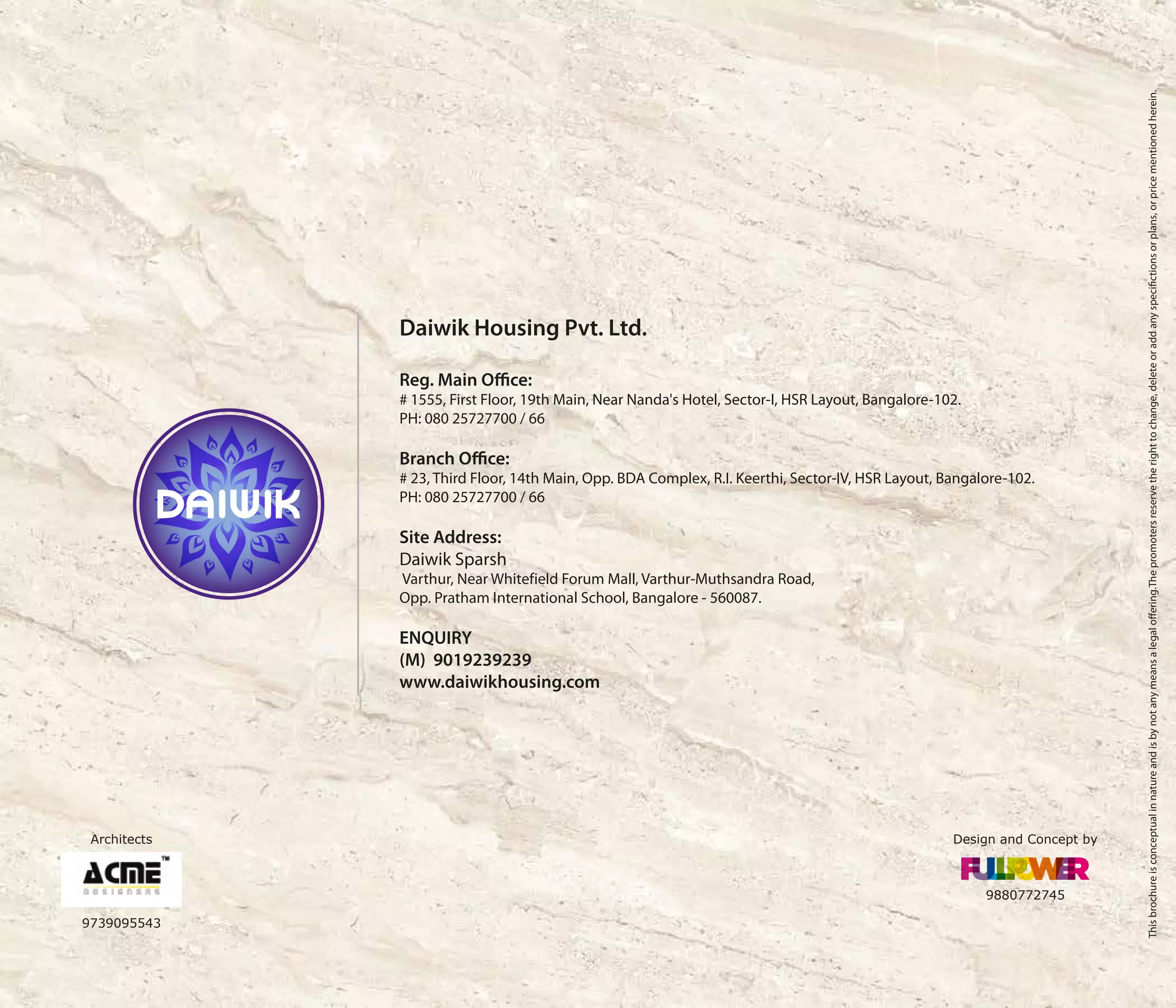 Daiwik Sparsh & Daiwik Spandana - Villas in Bangalore | PDF