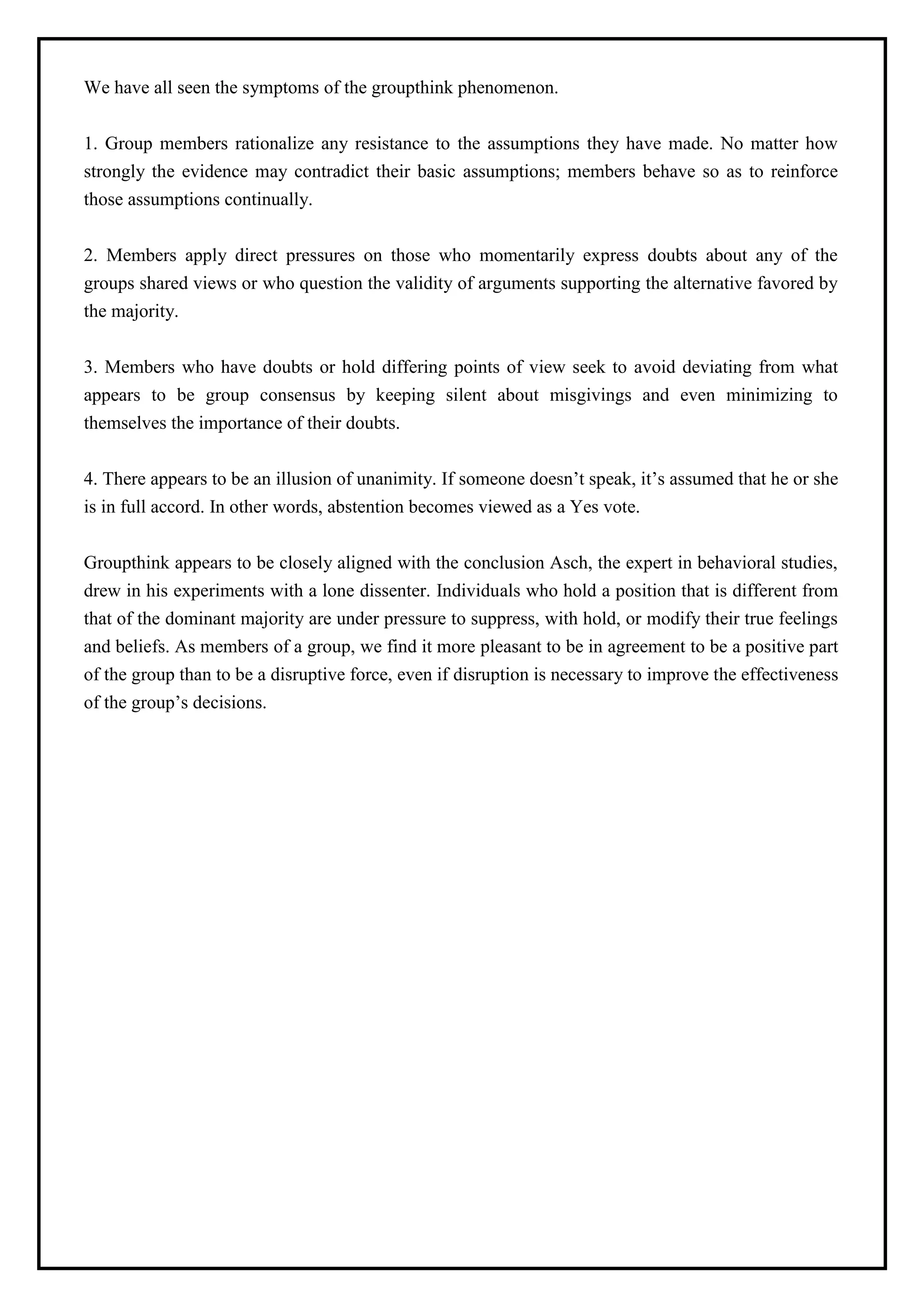 What is different between Group think and group shift with eamples | DOCX