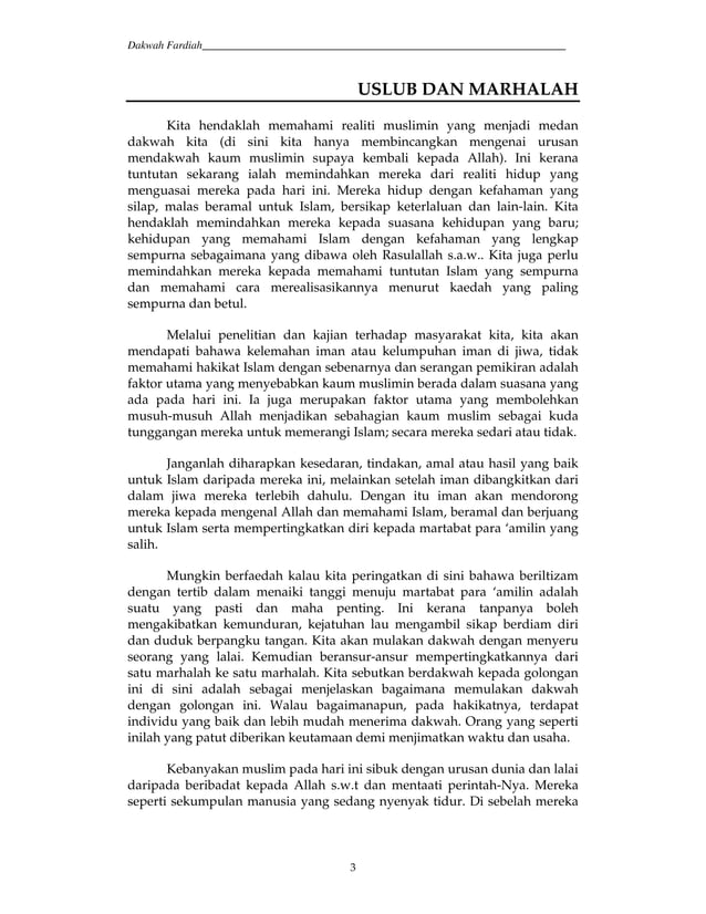 Dakwah fardiyah mustafa masyhur | PDF