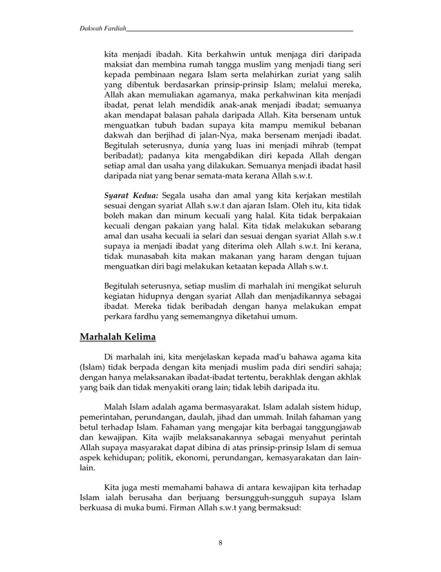 Dakwah fardiyah mustafa masyhur | PDF