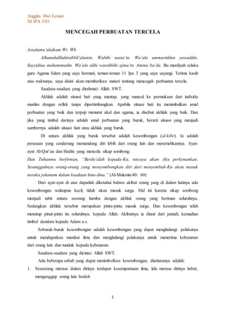 Mencegah perilaku tercela | DOCX