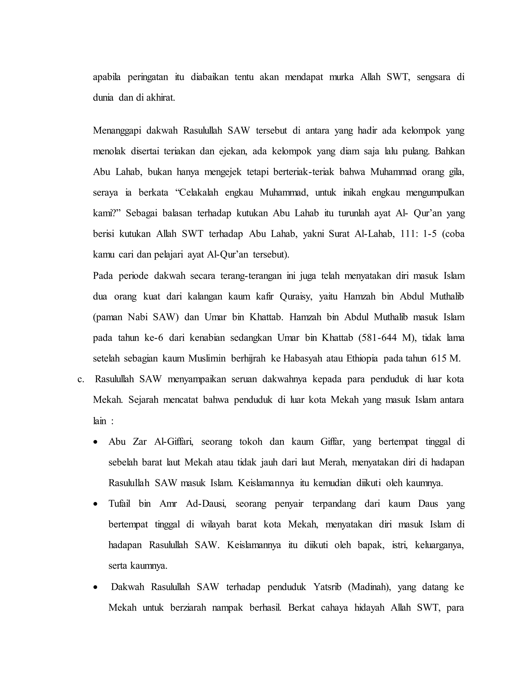Dakwah nabi periode makkah | DOCX